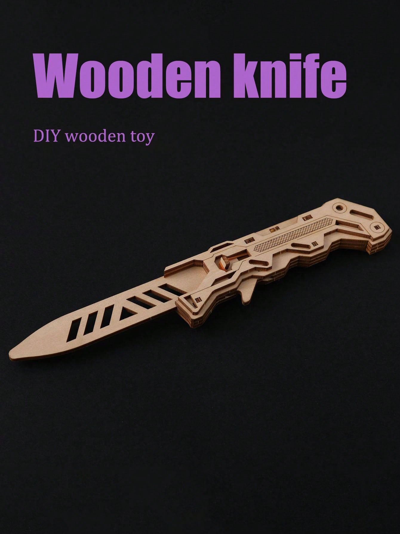 3d Three-Dimensional Puzzle Wooden Assembly Model Diy Handmade Knife ...