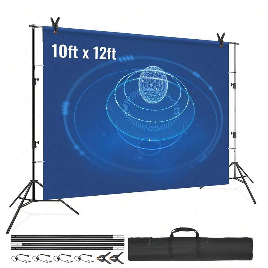 VEVOR 8x8 To 12x10 Ft Backdrop Stand, Adjustable Backdrop Banner Stand ...