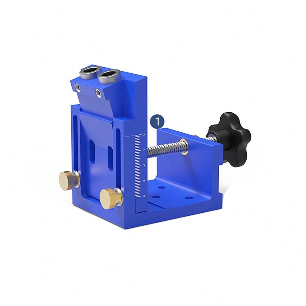 One Set Blue Pocket Hole Jig,Two Hole Wood Jig System Kit With Drill ...