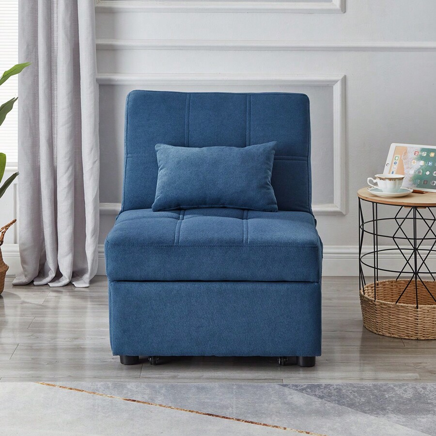 Modern Linen Fabric Recliner Chair Bed,Multi-Functional Single cahir ...