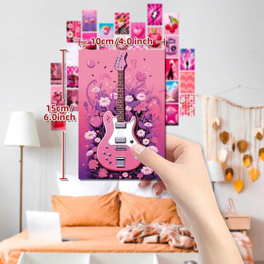 50Pcs Preppy Wall Collage Kit, Pink Picture Collage Wall Decor ...