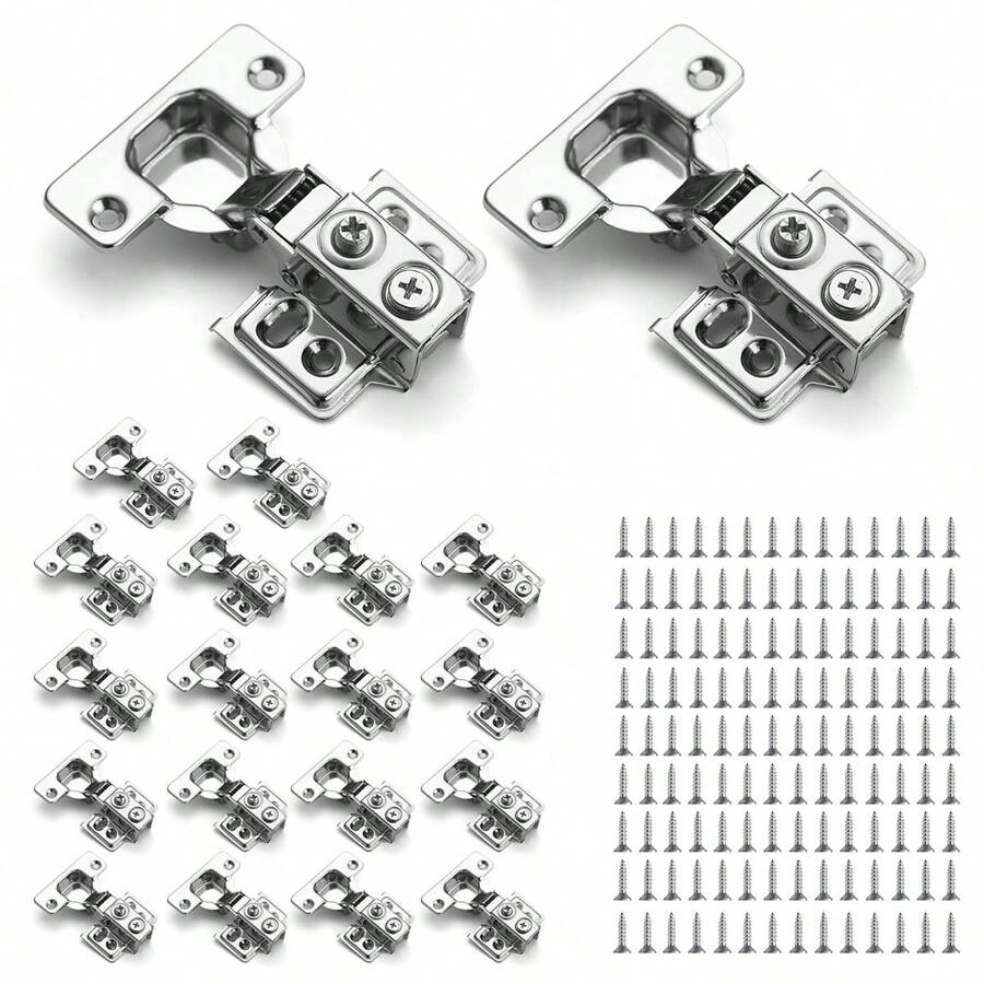 Cabinet Hinges, 20 Pack (10 Pair) Stainless Steel Overlay Soft Close ...