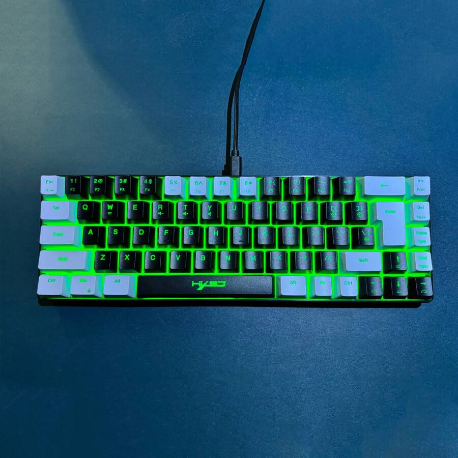 HXSJ 60% Wired Gaming Keyboard, Small RGB Backlit Membrane 68 Key ...