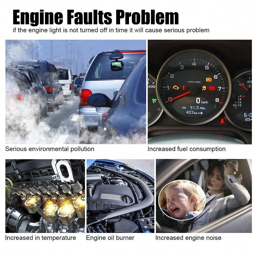 1PC V619 OBD2 Scanner Car Diagnostic Tool Check Engine System Battery ...