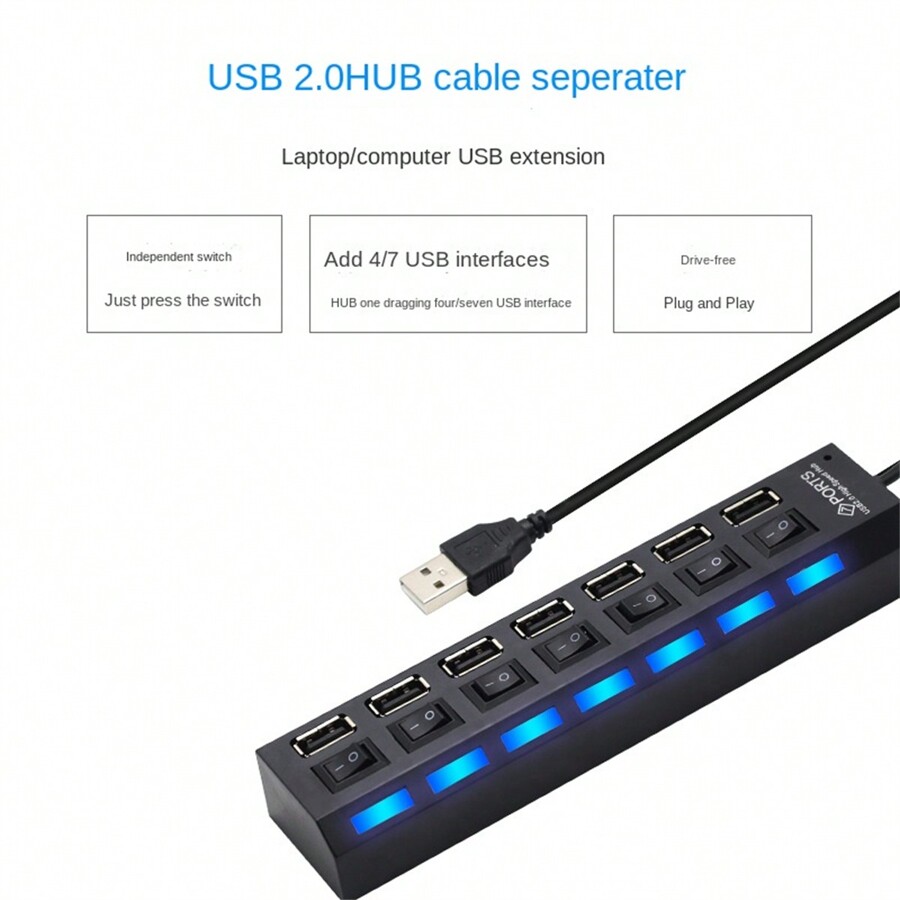 4 IN 1 USB HUB,7 IN 1 USB 2.0 HUBS,USB Connectivity With 7-Port USB 2.0 ...