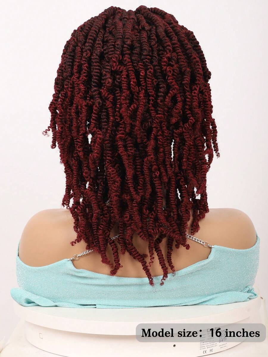 16 Inches Full Double Lace Braided Wigs Knotless Spring Twisted Braids ...