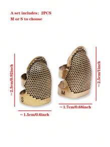 1 Set-2pcs Handmade Clothing Sewing Protection Tool Metal Finger Guard ...