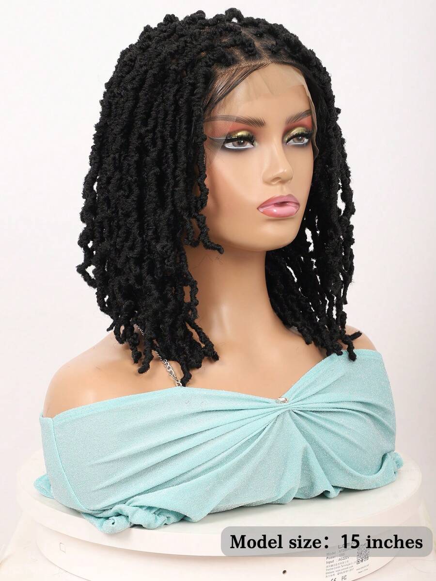 Locs Braided Wigs Lace Front Braid Wig 15 Inches Bob Braids Wig For ...