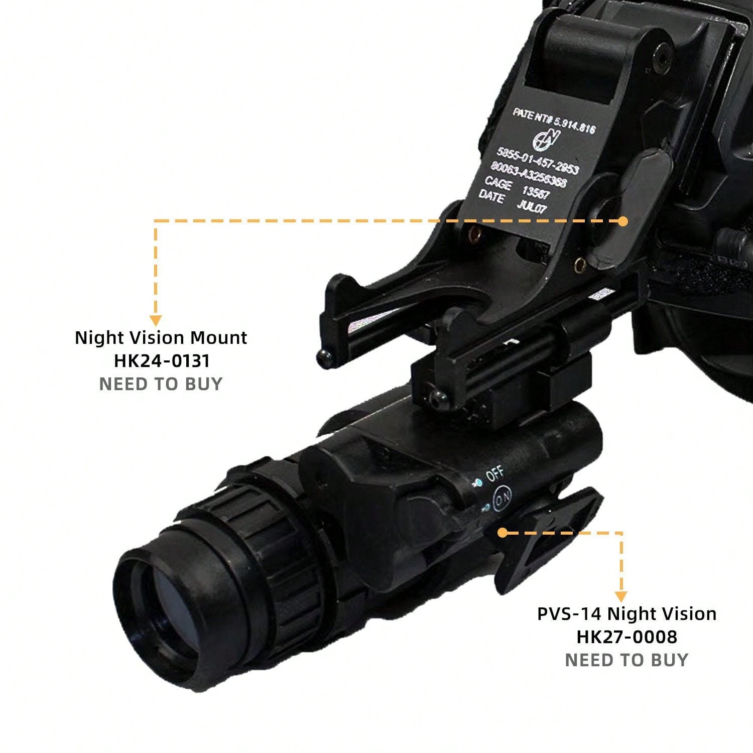 JOAXOR Night Vision Goggles Holder Bracket MICH M88 Metal Fast Helmet ...