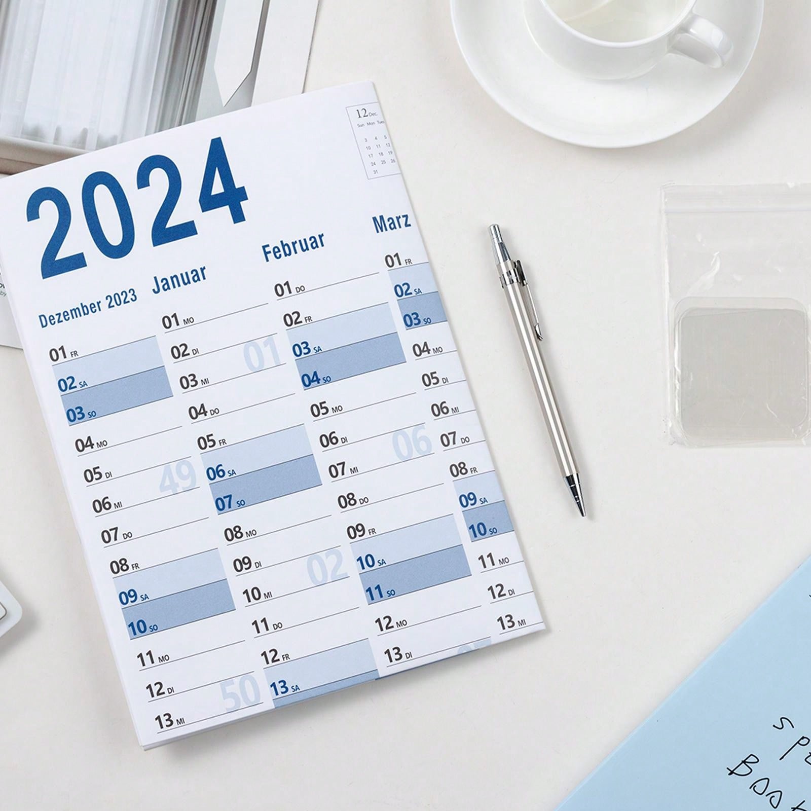 2024 Wall Planner Calendar, 52.5x74.2cm, Full Year View Runs from ...