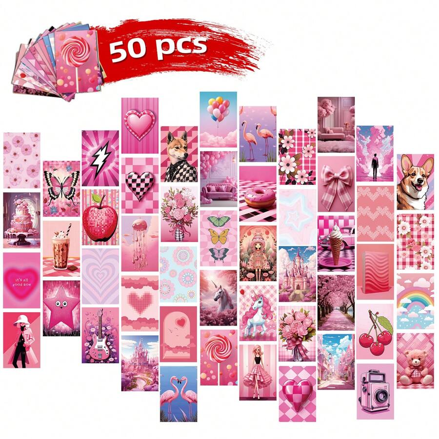50 Piezas Kit De Collage De Pared Preppy, Decoración De Pared De ...