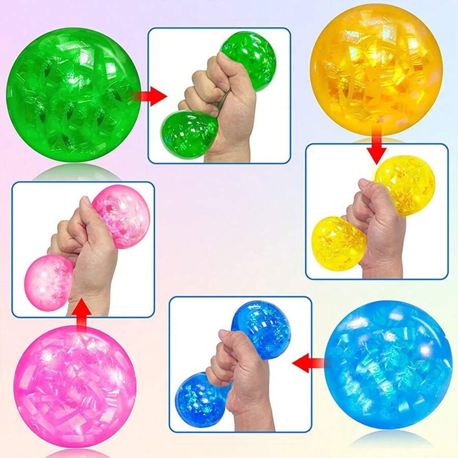 Aronclub Tpr Golden Powder Stress Relief Ball With Led Light, Grape ...