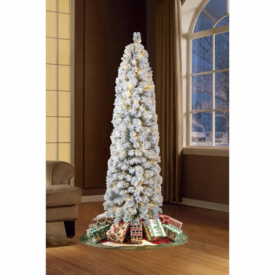 7' Artificial Christmas Tree, Pre-Lit with 190 Warm White LED | SHEIN USA