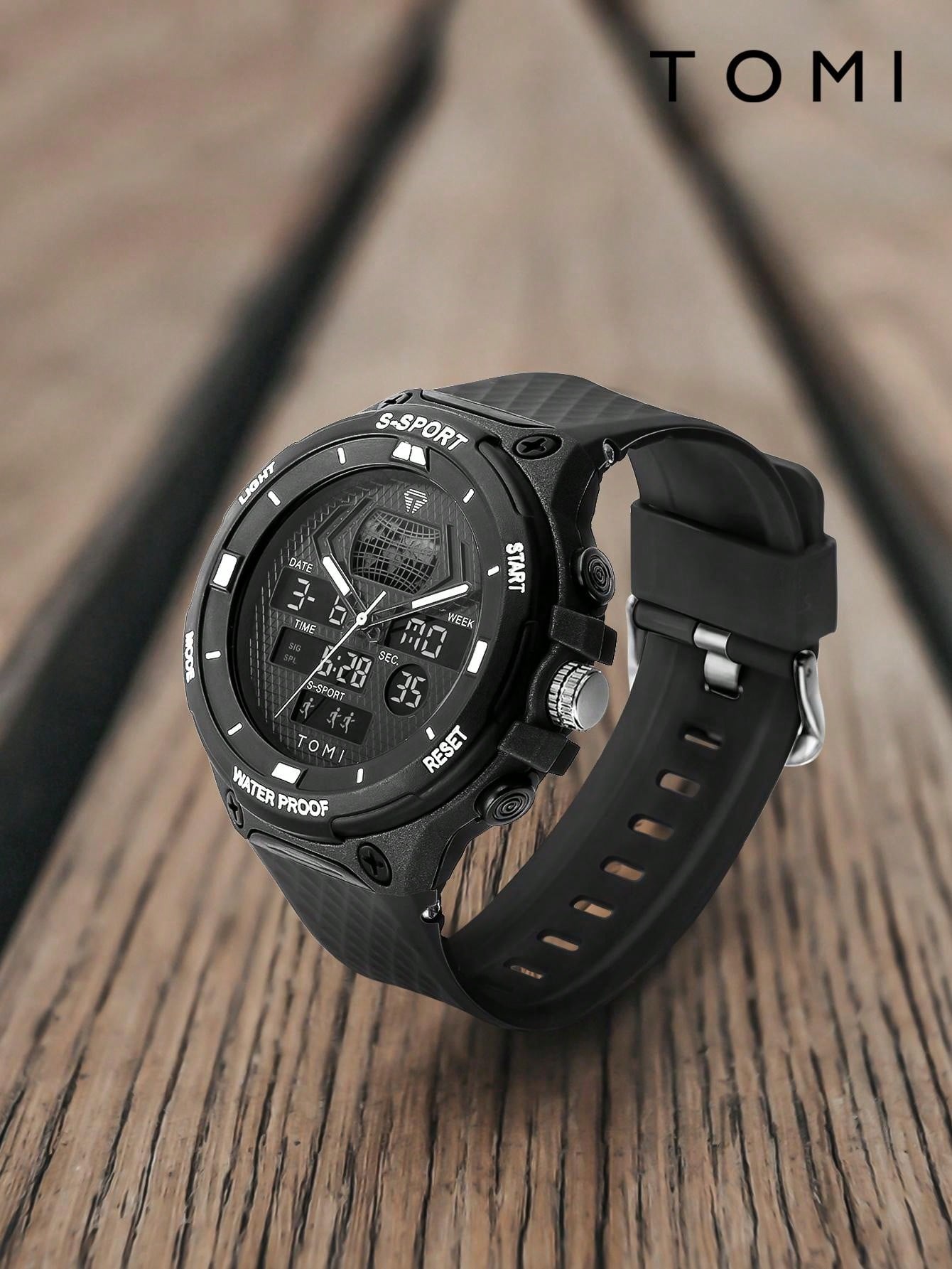Tomi Dual Time Zone Watch Simple Style Sports Digital Watch For Kids ...