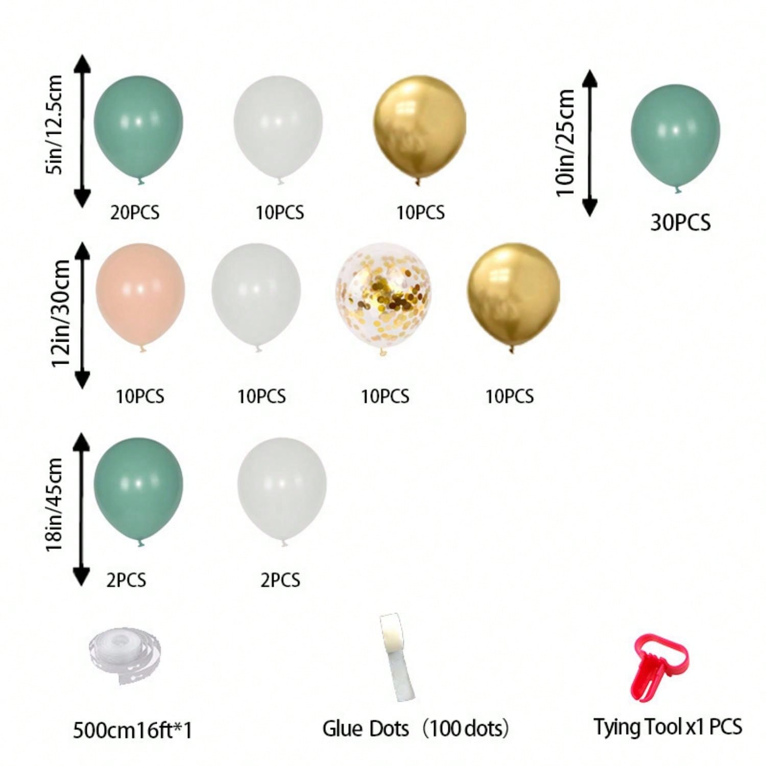 Balloons Of Different Sizes And Colors, A Pack Of 5 Inch, 10 Inch, 12 ...