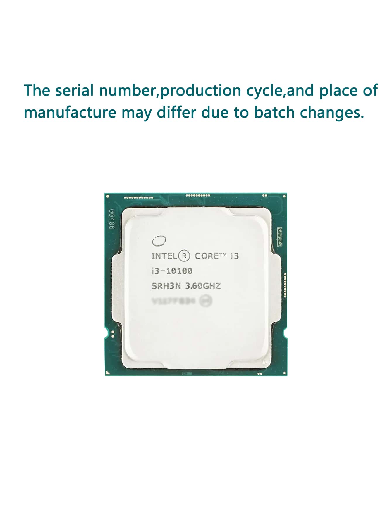 Intel Core i3-10100 i3 10100 3.6GHz 4-Core 8-Thread CPU Processor L3=6M ...
