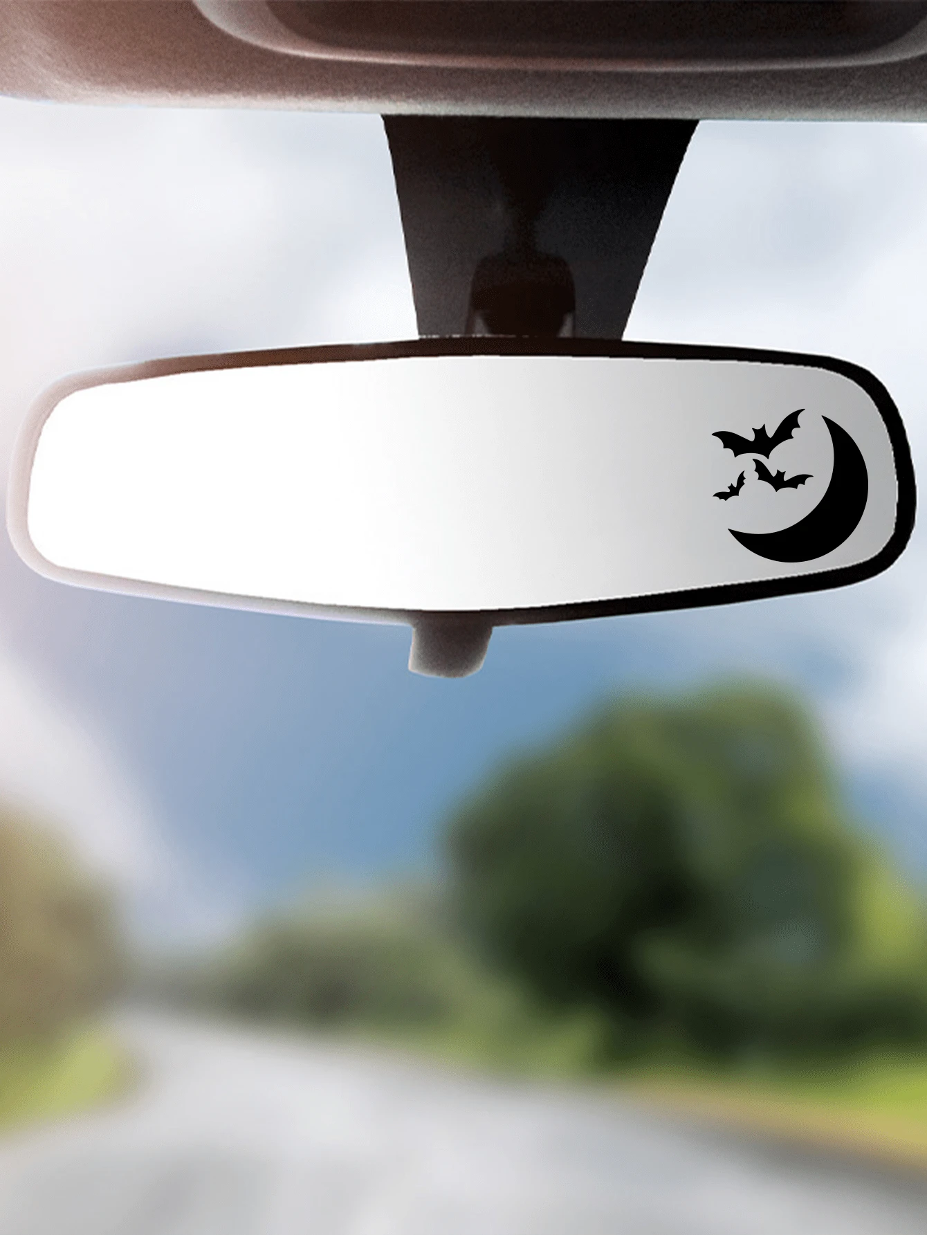 RandySticker Bats And Moon Rearview Mirror Decal, Spooky Decal, Flying ...