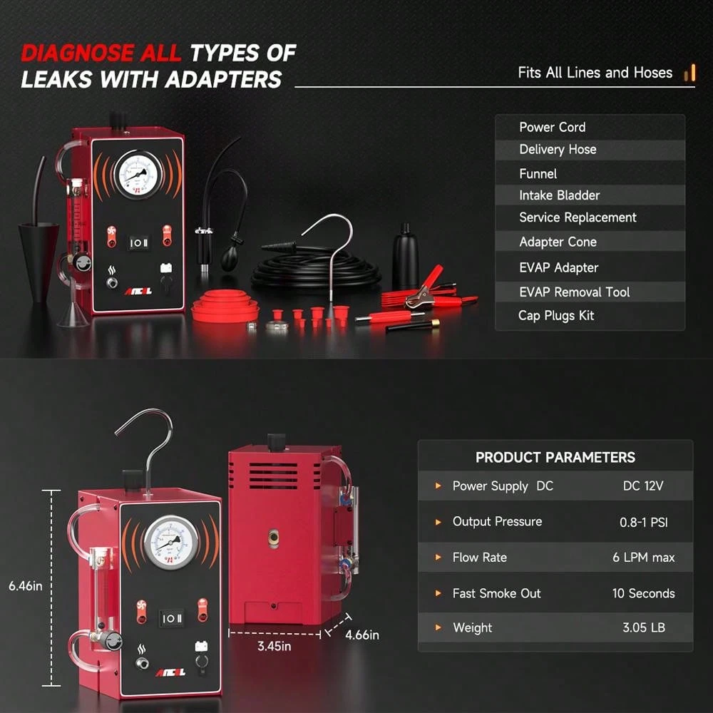 Máquina De Humo Evap Automotriz Ancel S300, Detector De Fugas De Vacío De Diagnóstico De Máquina ...