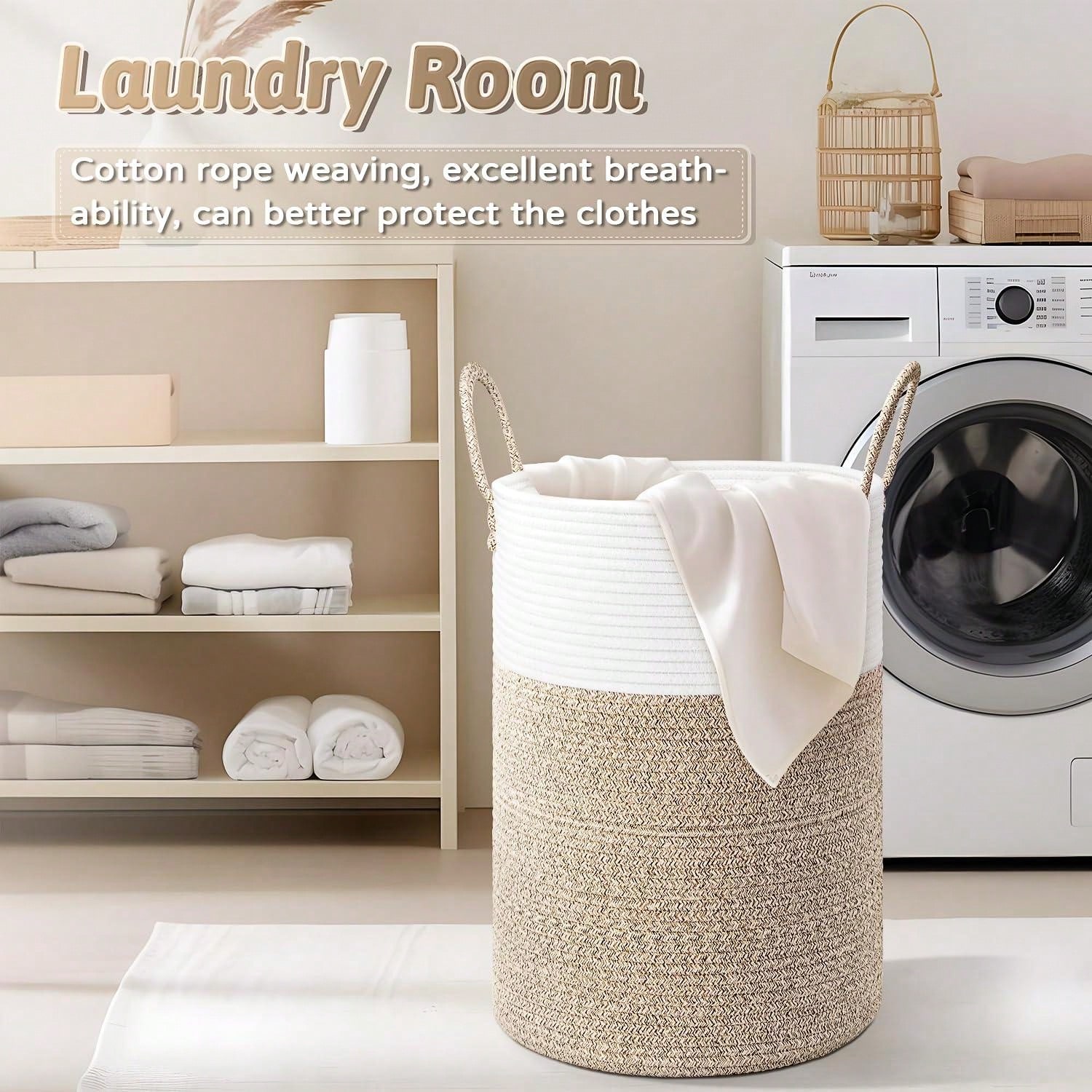 1 Cesta Para La Ropa, Cesta Para La Ropa Alta Con Asas, Cesta De Ropa ...