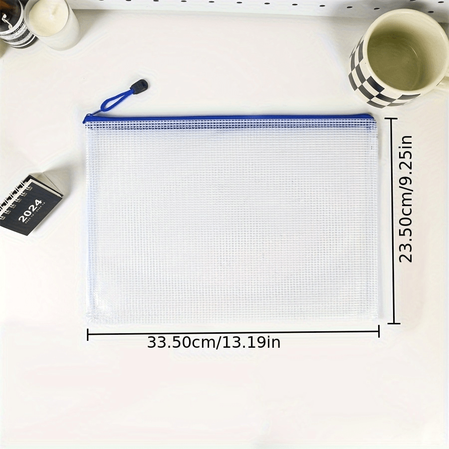10pcs A4 Size Transparent Mesh Document Bags With Zipper | SHEIN USA