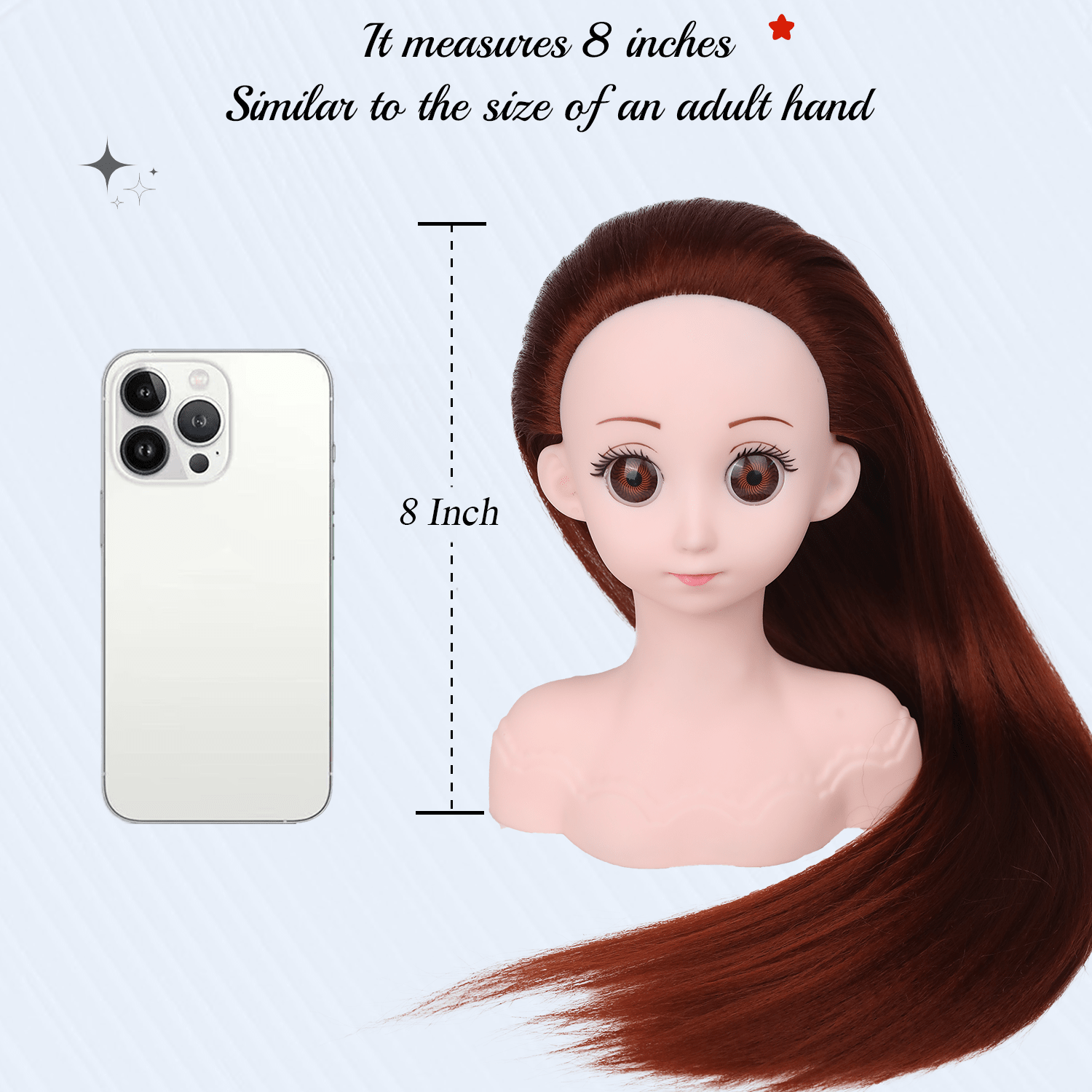 Doll Head Training Head 16" Artificial Fever Head Training Head Beauty ...