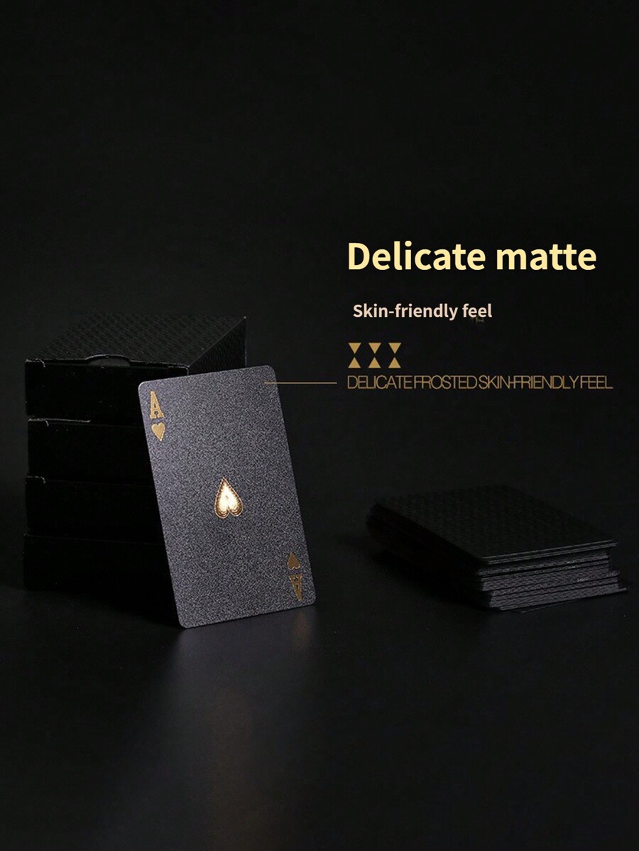 1pc 54 Sheets Color Black Gold Card Games Card Group Waterproof ...