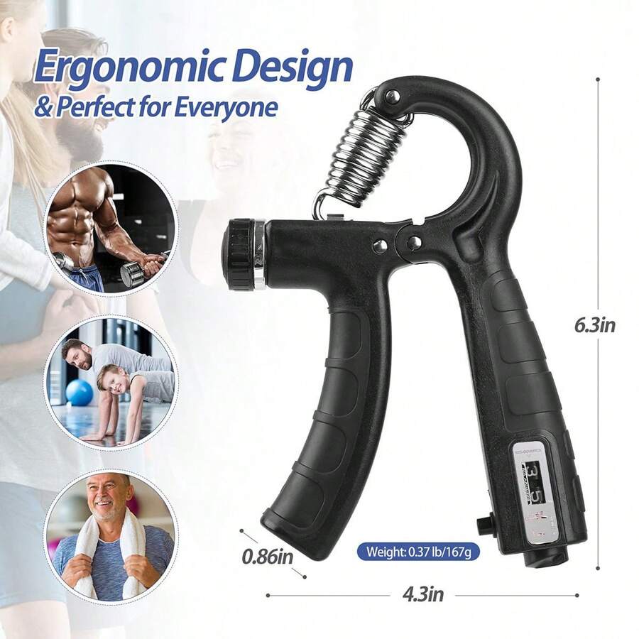 Adjustable Hand Grip Strengthener With Counter - Muscle Building Arm ...