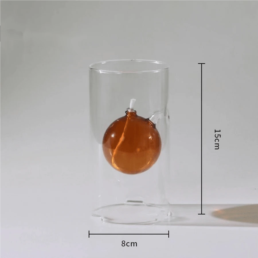 Creative Glass Oil Lamp, High Borosilicate Straight Tube Romantic ...
