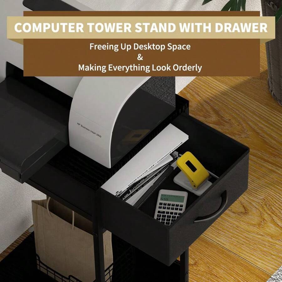 LUCKUP Computer Tower Stand PC Tower Stand, Under Desk CPU Stand with ...