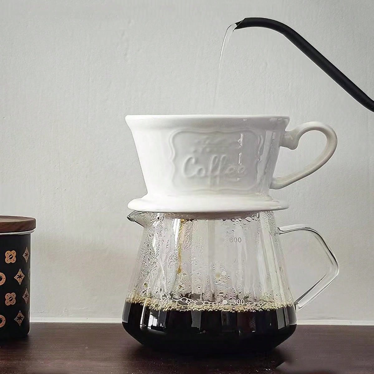 Simple Underglazed Colored Porcelain White Relief Coffee Dripper ...