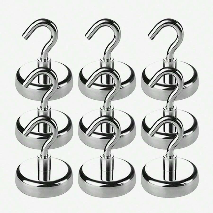 10pcs/Pack Magnetic Hooks Heavy Duty, 25LBS Strong Neodymium Metal ...