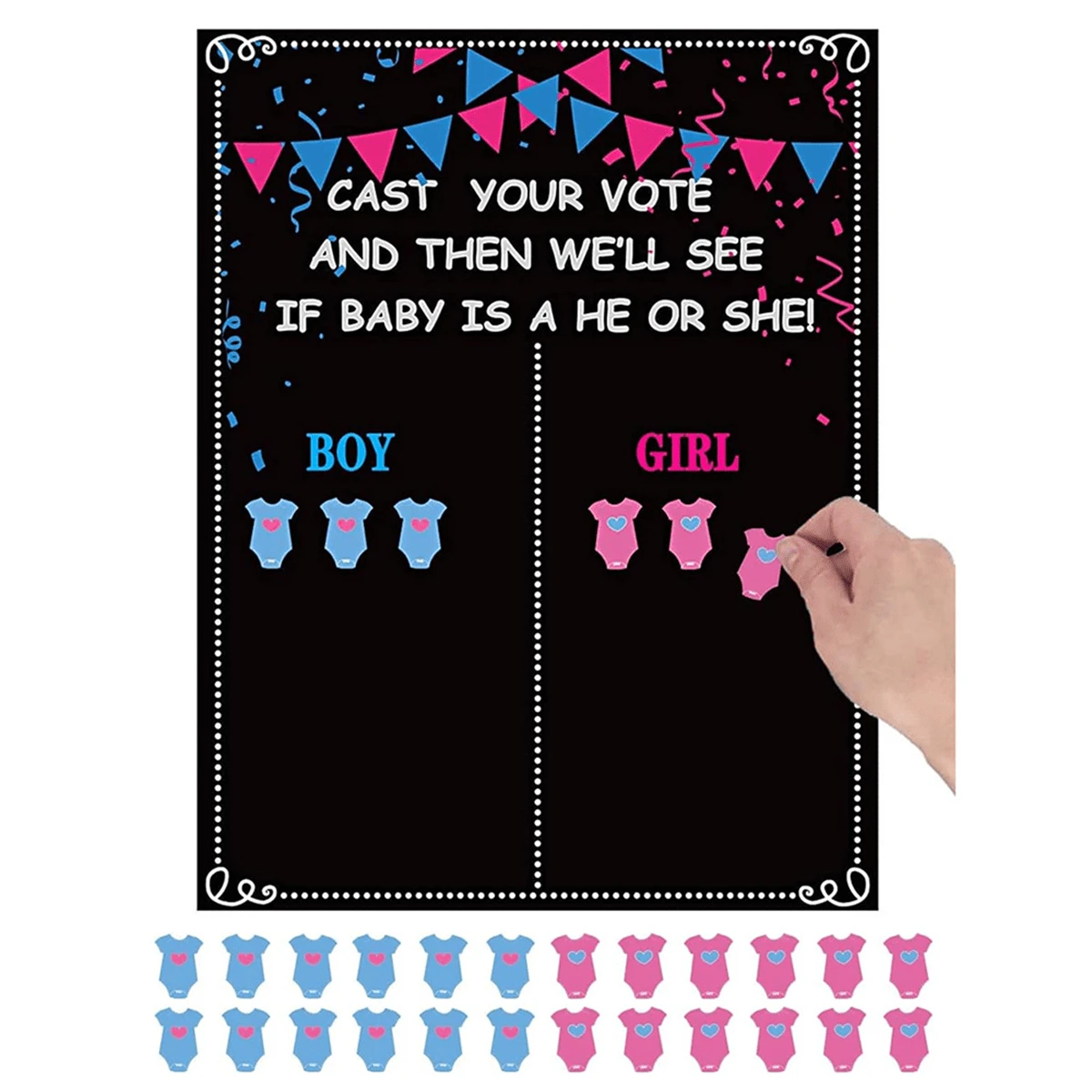 Gender Reveal Poster, Theme Baby Gender Reveal Voting Poster Party ...