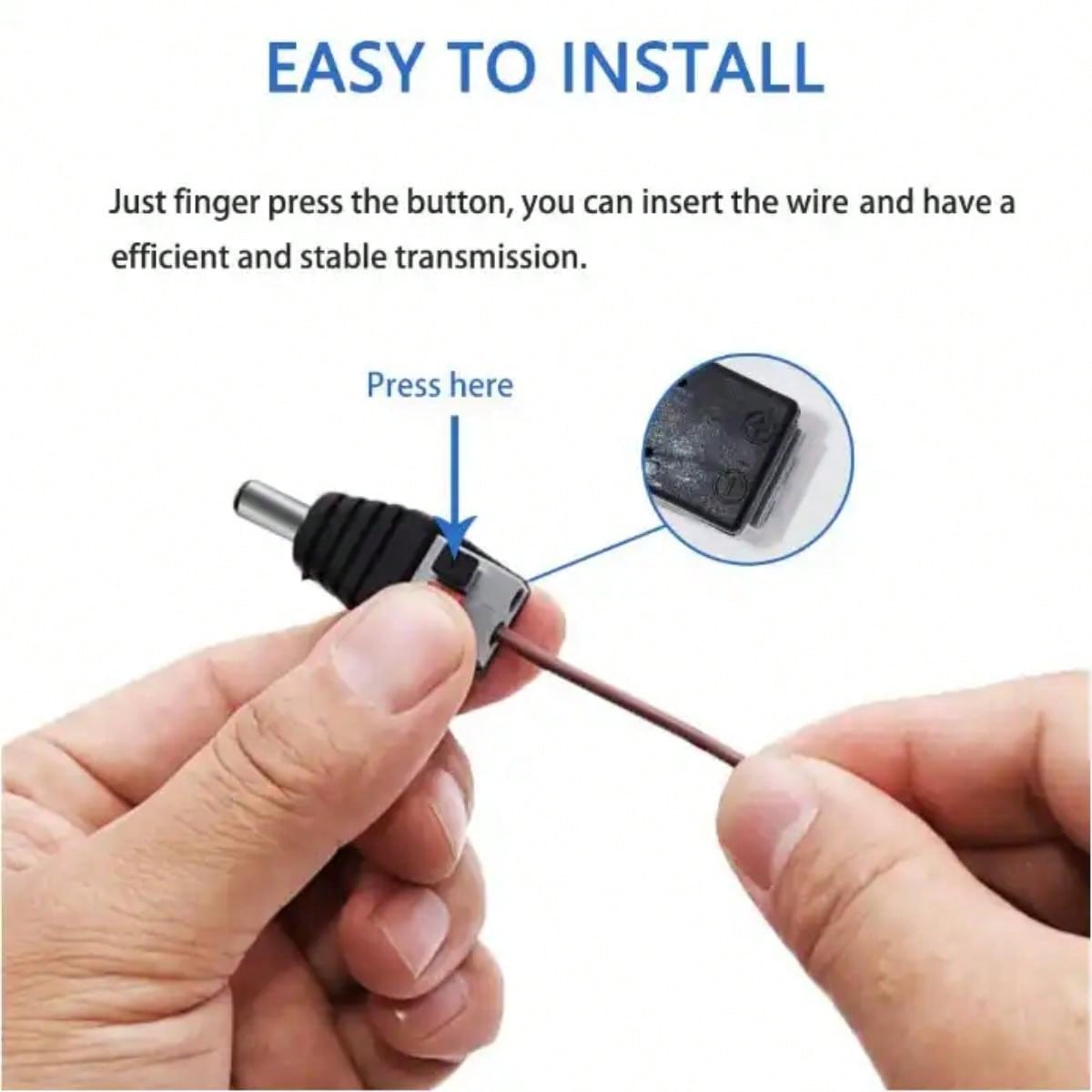 DC Power Connector Plug 1 Pair Male and Female DC Connector 5.5mm x 2 ...