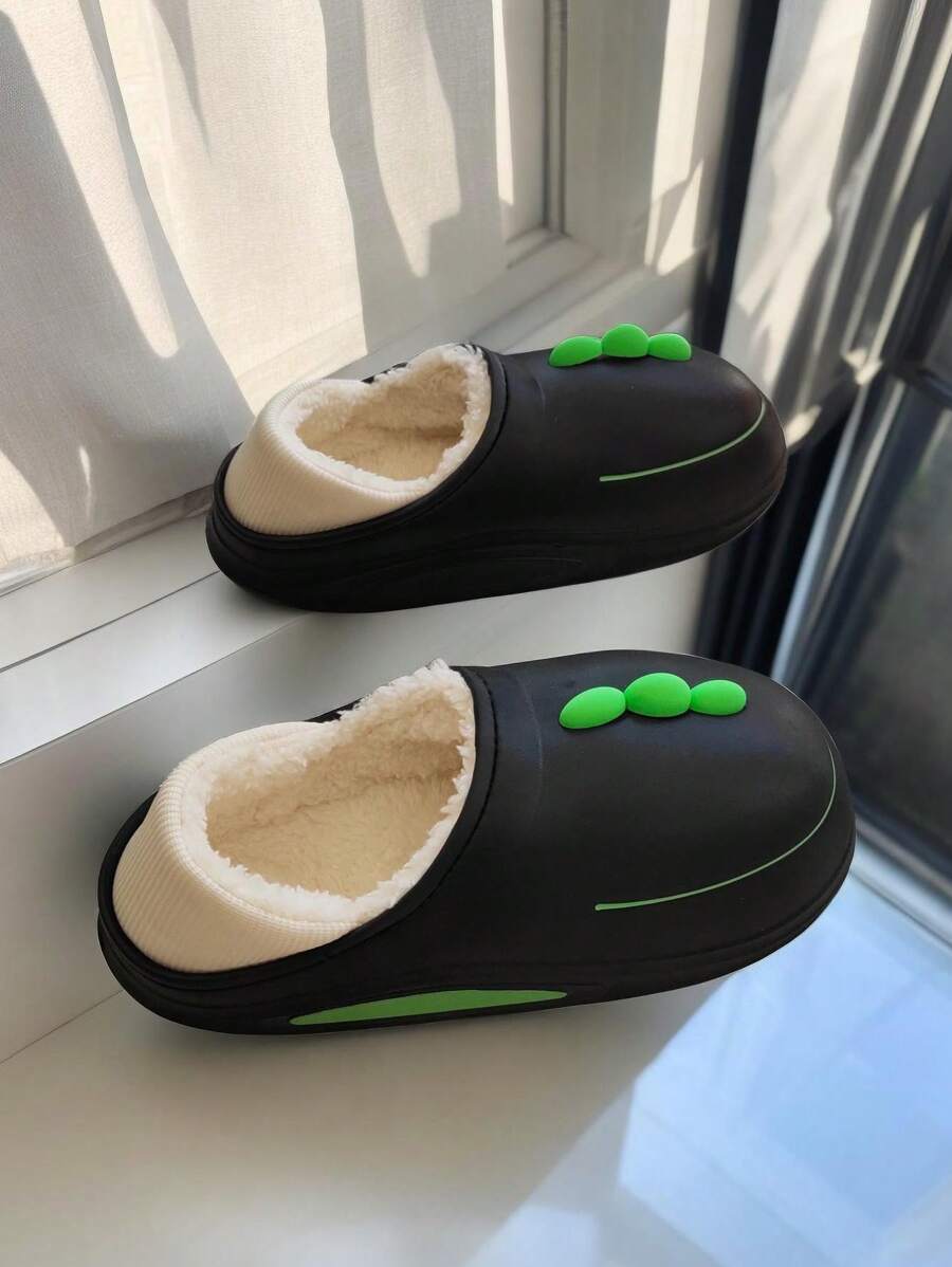 Winter Plush Indoor Warm Men'S Slippers, Outdoor Anti-Slip Waterproof ...