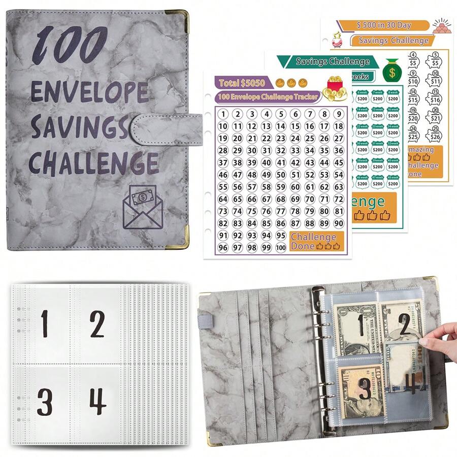 100 Envelope Challenge Binder, Simple And Fun Way To Save $5,050 ...