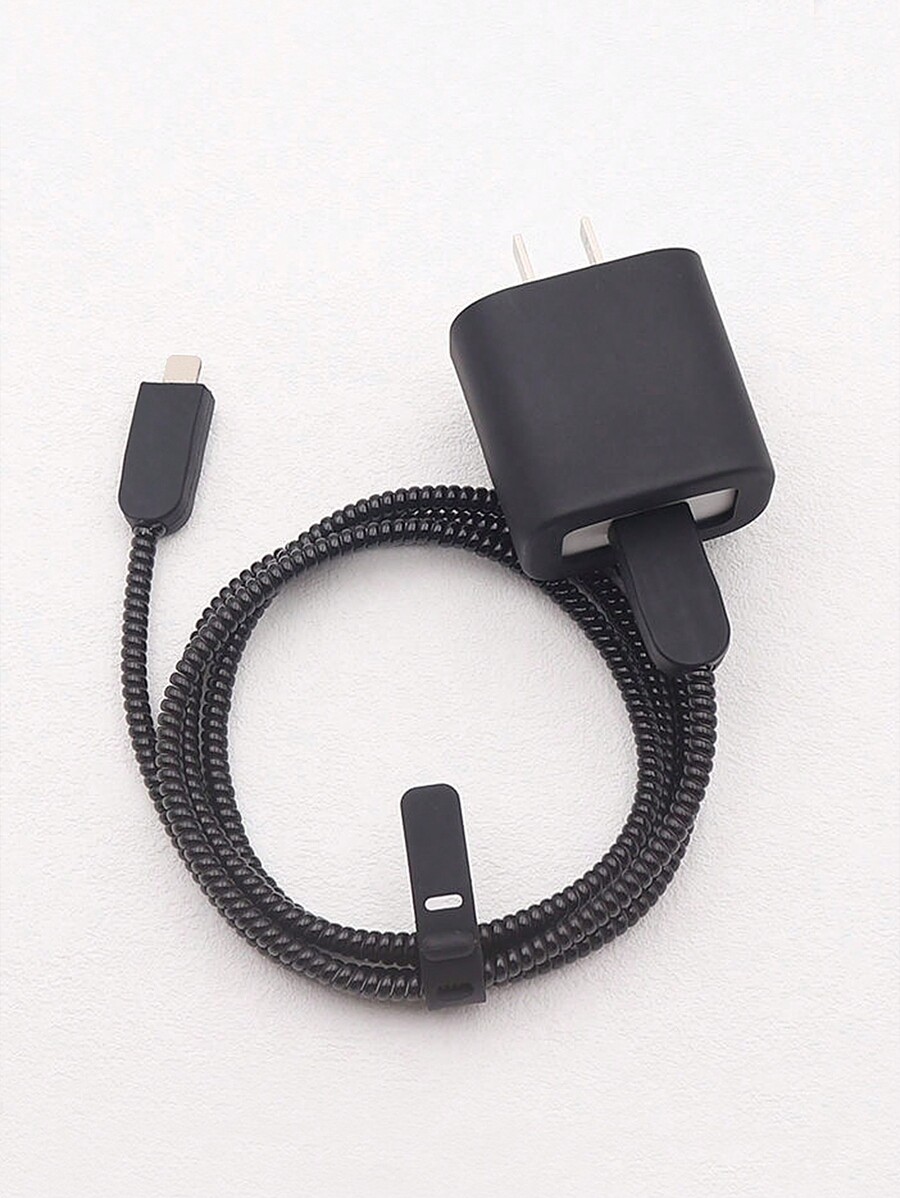 5pcs/Set Black 1.5m Coiling & Reinforcing Cord Protector Compatible ...