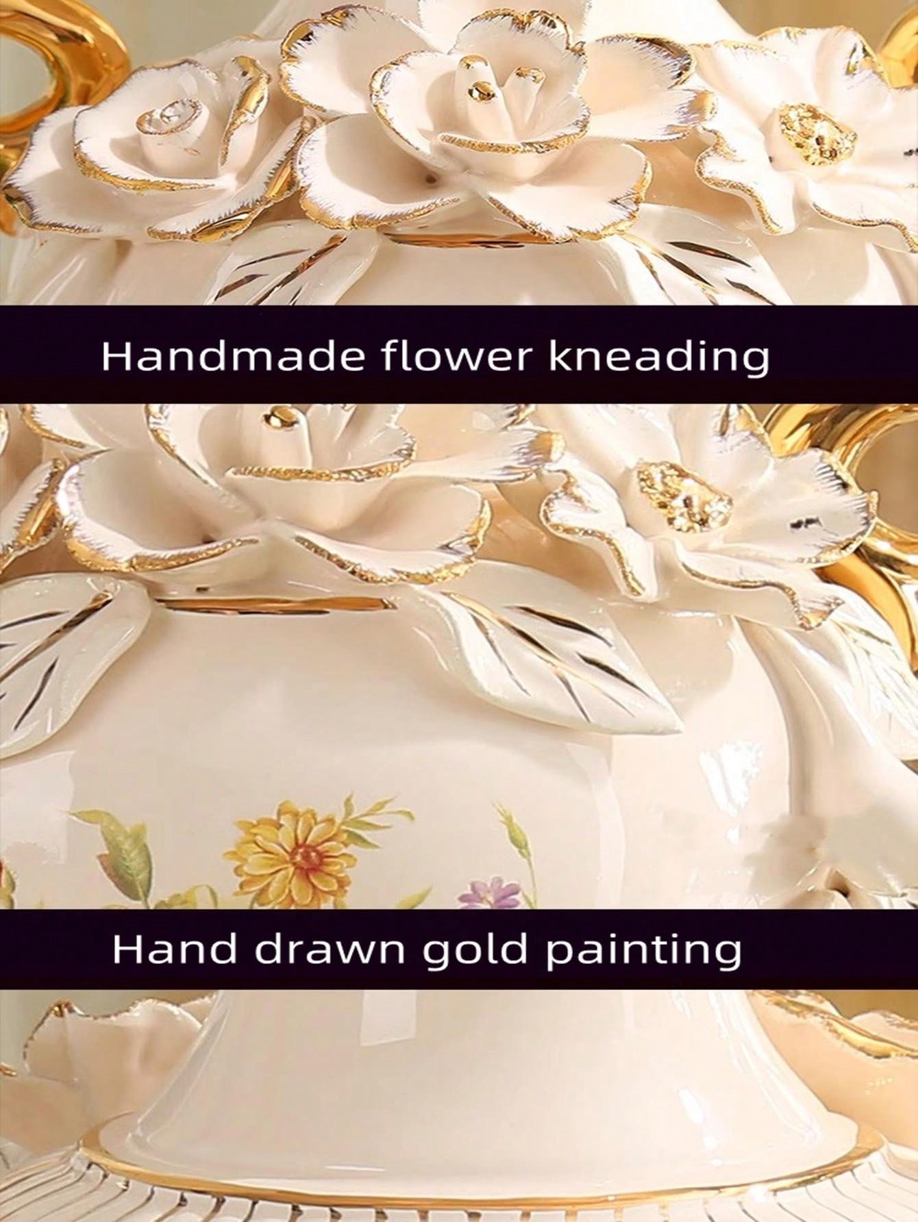 European Style Vase, Luxury Ceramic Binaural, Creative Retro Decorative ...