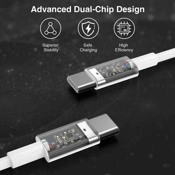 2 Packs Double Type-c To Type-c 60w Fast Charging Data Cables | SHEIN USA