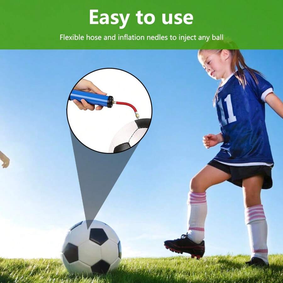 8 Sets Ball Pumps, Air Pump with Inflation Needle Nozzles Hose Portable ...