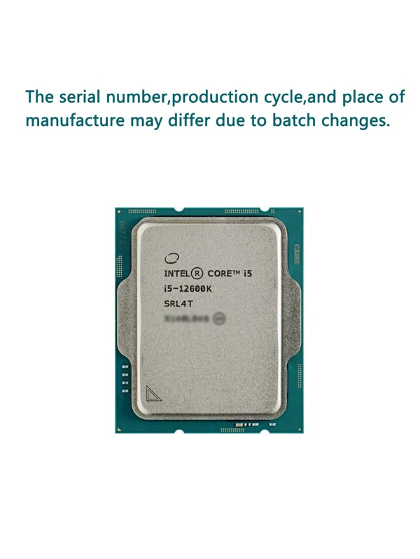 Intel Core I5-12600k I5 12600k 3,7 Ghz 10 Cœurs 16 Threads Processeur D'unité Centrale L3 = 20 M ...