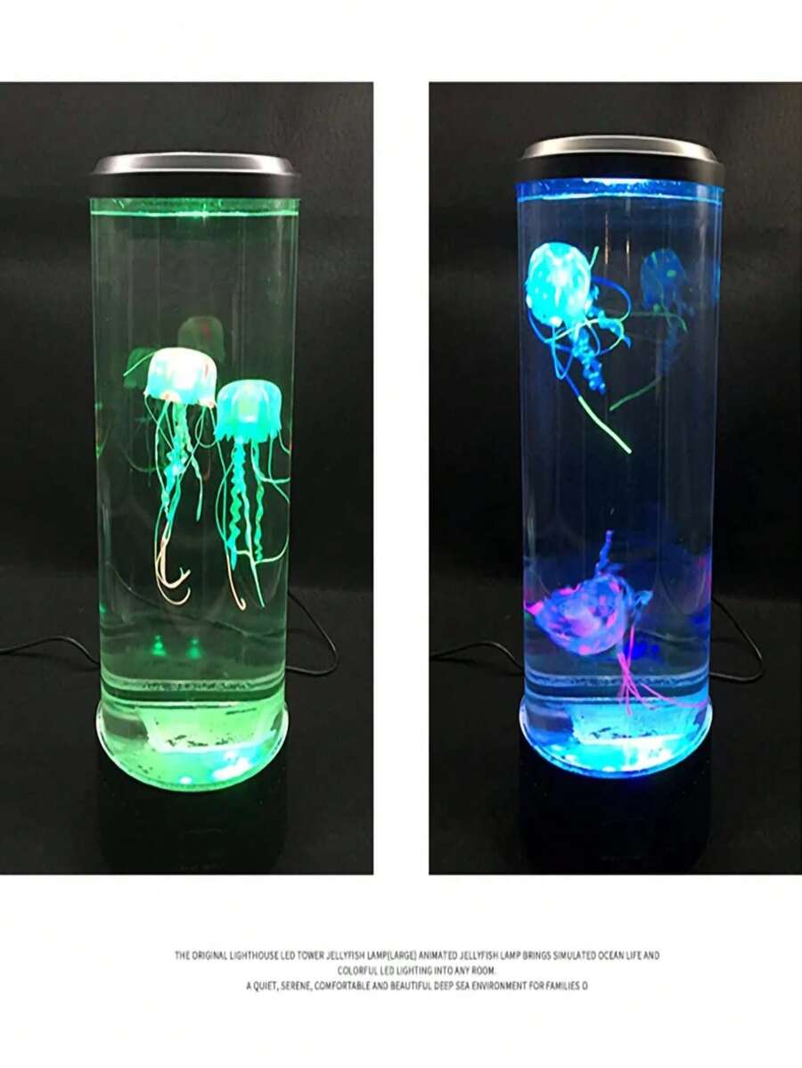 Color-Changing LED Jellyfish Lava Lamp Mini Aquarium Simulation ...