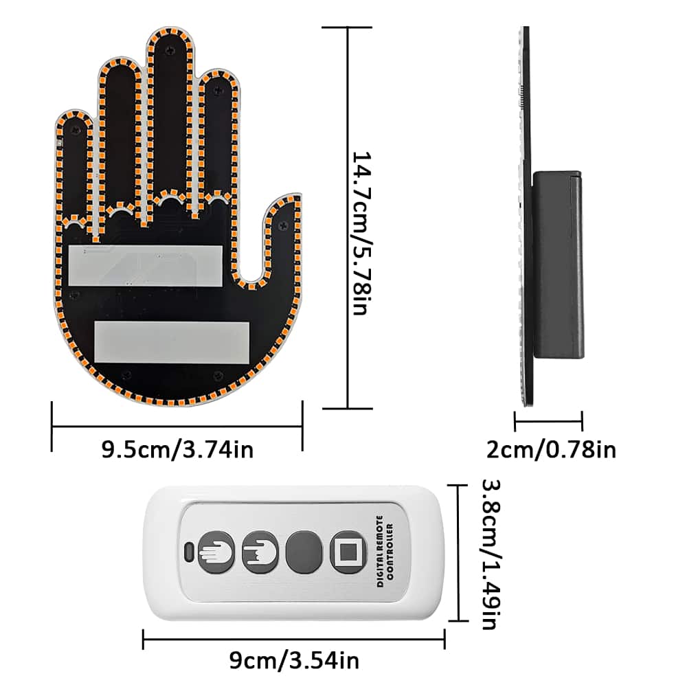 Auto Led Gebaar Licht Auto Vinger Licht Met afstandsbediening Weg ...
