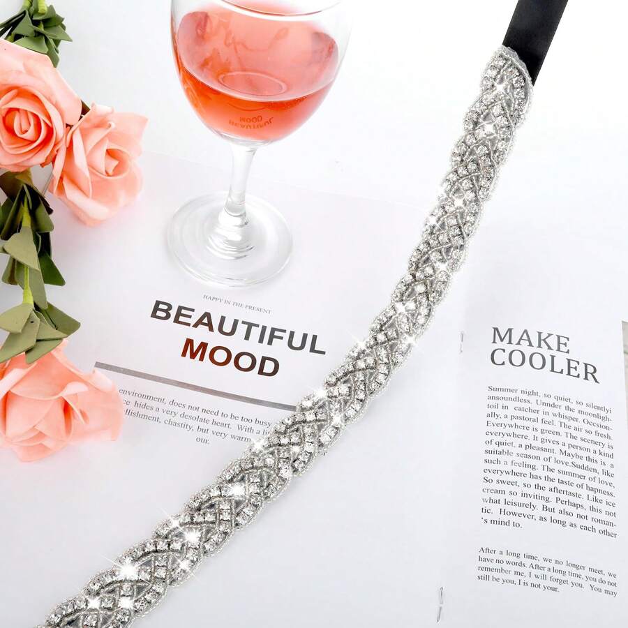 Handcrafted Bridal Rhinestone Wedding Waist Belt For Women, Bling ...