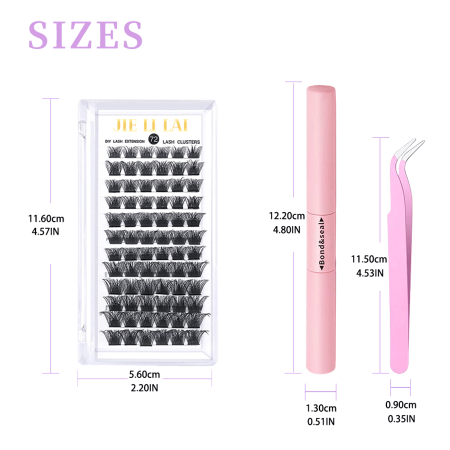 Lash Clusters DIY Eyelash Extensions, Black Eyelash Extension Kit ...