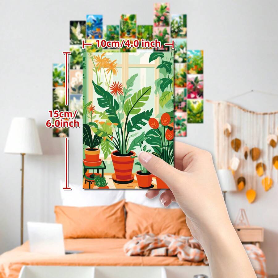 50pcs Plant Collage Kit For Wall Aesthetic, Green Picture Collage Wall ...