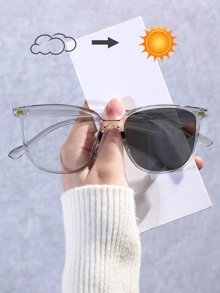 1pc Women Plastics Geometric Fashion Anti-Blue Light Glasses ...