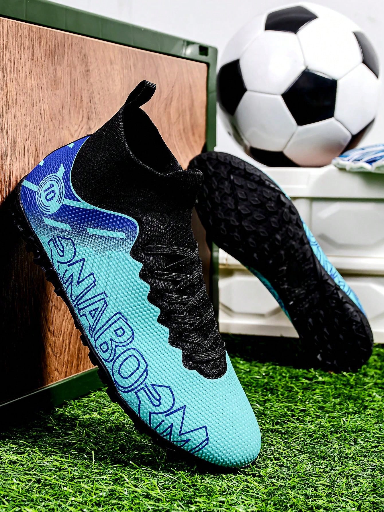 High Top Football Boots With Short Broken Nails, Unisex Artificial Turf ...