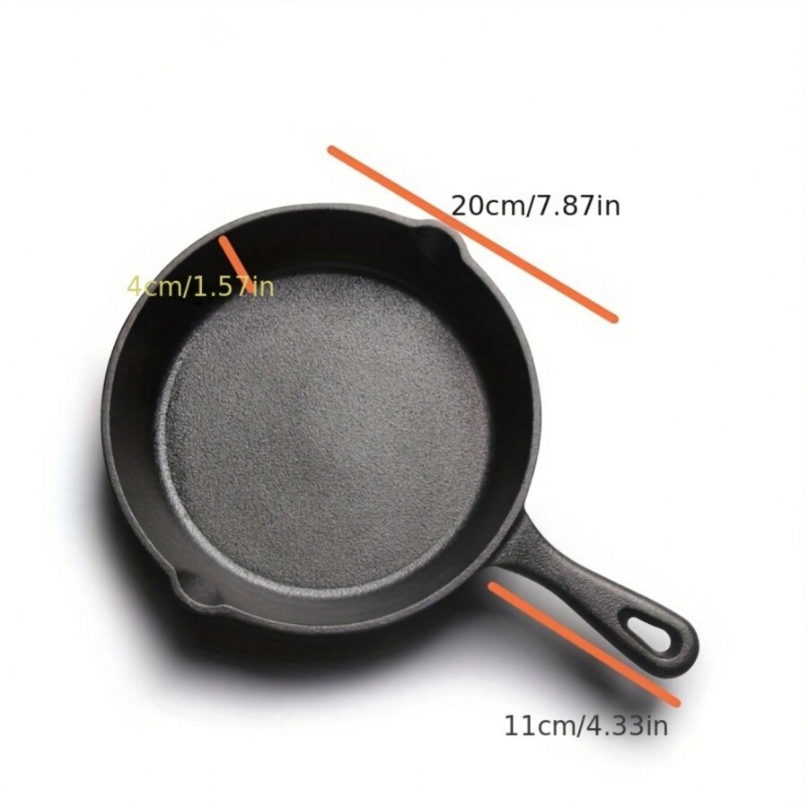 Cast Iron Skillet Small Frying Pan Flat Bottom Non-Stick Pan Vintage ...