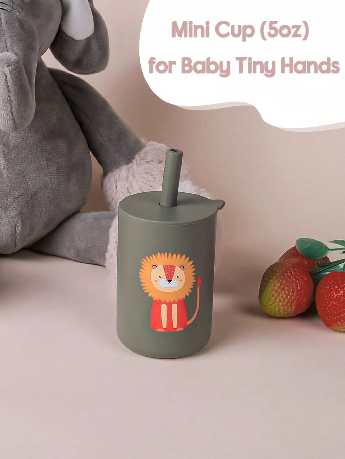 1pc Mini 150ml Portable Straw Cup For Kids, 5oz Silicone Infant Sippy ...