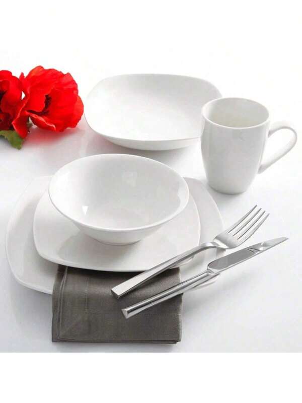 30-Piece Dinnerware Set, White | SHEIN USA